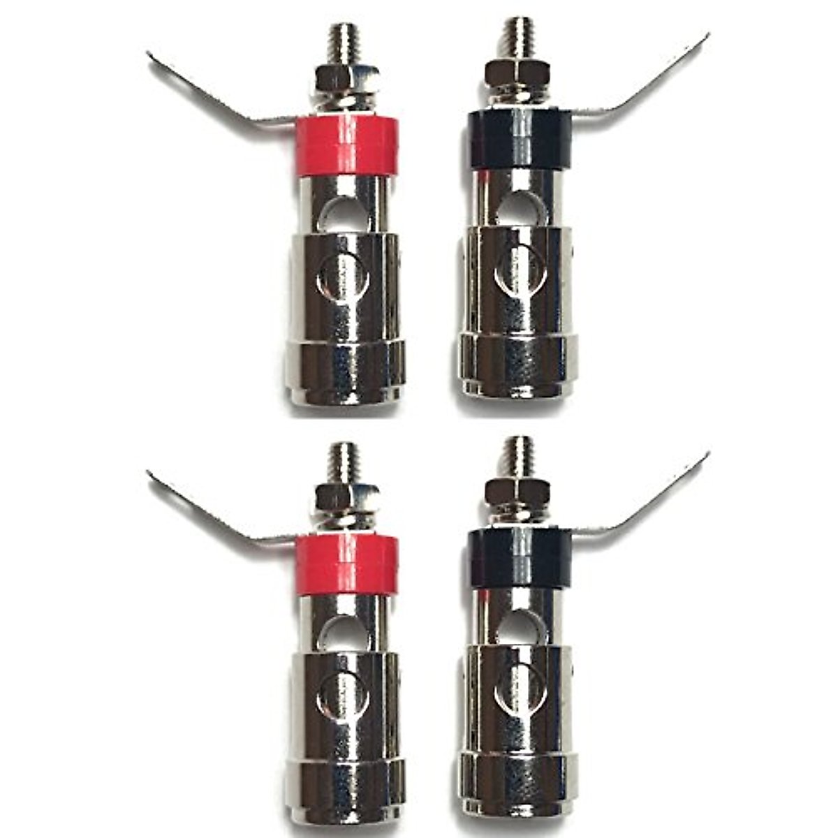 CESS Amplifier Terminal Connector Binding Post Push Quick Type -Binding Post Spring Loaded Press Subwoofer Basket Terminal (4 Pack)