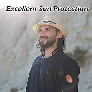 Comhats Summer Fedora Straw Hats for Men Beach Sun Panama Packable Trilby Dress Derby Beige XX-Large XXL