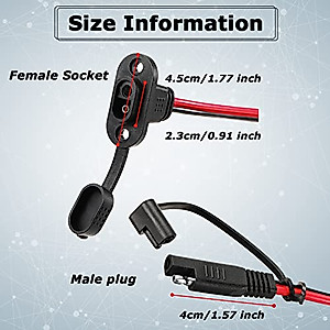 Flutesan 4 Pieces Connector Quick Connector Harness Solar Weatherproof Socket Sidewall Port Solar Panel Mount Flush Mountable Connector for Solar Generator Battery Charger