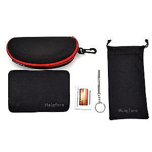 Haigfore Polarized Sunglasses Classic Fashion Oversized Frame for Men Driving UV Protection (Gunmetal Frame/Gradient Blue Lens)