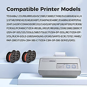 Porelon 11216 myCartridge Replacement for GR24 Porelon 11216 Universal Twin Spool Calculator Ribbon Compatible with NuKote BR80c Dataproducts R3027 Sharp El-1197 P-III Printer (Black/Red,12 Pack)