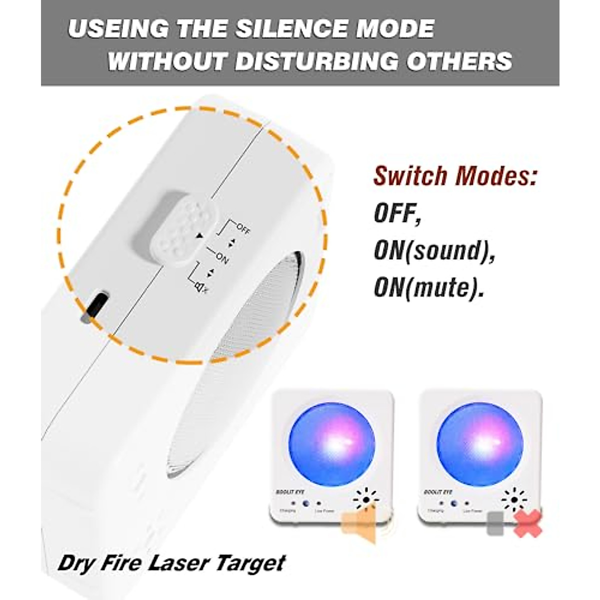 BOOLIT EYE 2nd Generation 9mm Dry Fire Training System, Laser Cartridge and Personal Electronic Target kit Safely Practice Steel Plate Sound and Flash Feedback