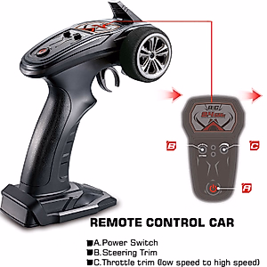 Fistone RC Truck 1/16 High Speed Racing Car, 24MPH 4WD Off-Road Waterproof Vehicle 2.4Ghz Radio Remote Control Monster Truck Dune Buggy Hobby Toys for Kids and Adults