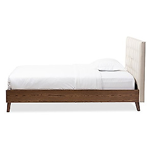 Baxton Studio BBT6557-Queen-Light Platform, Queen, Light Beige