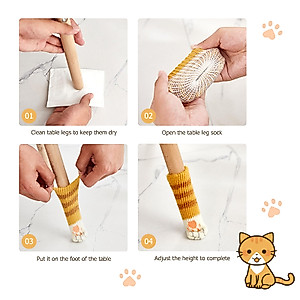 GETKEN 16 Pack Fabric Chair Socks, Chair Leg Caps Protectors for Hardwood Floors, Chair Leg Floor Protectors for Furniture Legs - 4 Sets Chair Leg Covers to Protect Floors