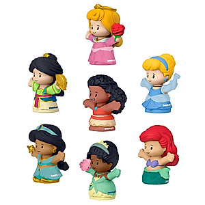 Fisher-Price Little People Disney Princess Toys, Set of 7 Character Figures for Toddler and Preschool Pretend Play