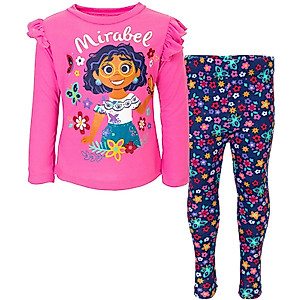 Disney Encanto Mirabel Little Girls T-Shirt and Leggings Outfit Set Pink 6