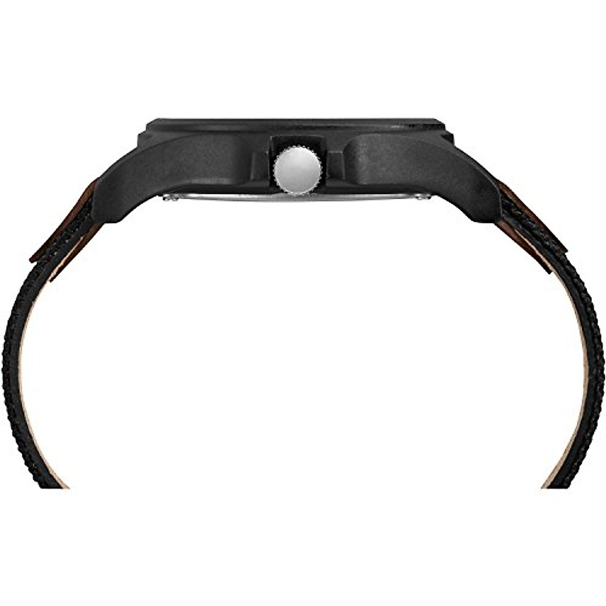 Timex Men's Expedition Acadia 40mm Watch – Black Case Black Dial with Black & Brown Leather & Fabric Strap