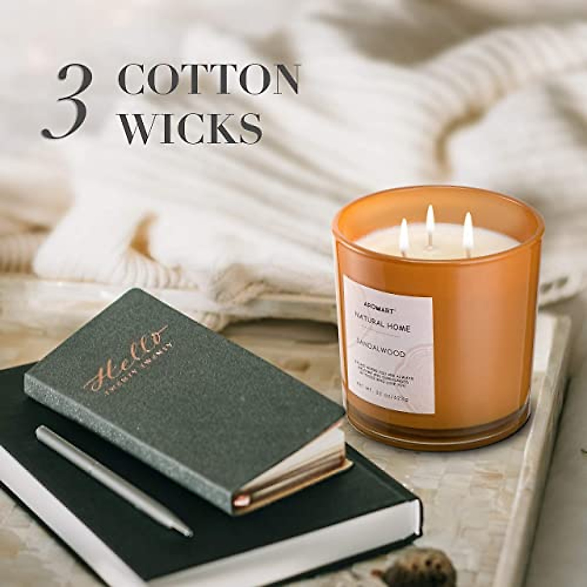 Preferred Linen Candle and Sandalwood Candle Bundle for Natural Soy Wax