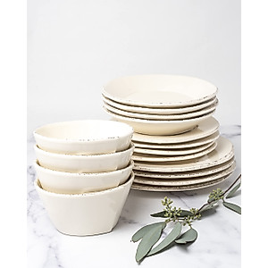 Vietri Lastra Linen 4-Pc Place Setting, Dinnerware Set - Cereal/Pasta Bowls, Salad/Dinner Plates