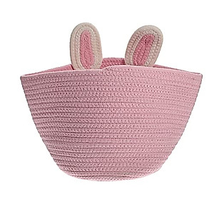 Cabilock Boho Home Decor Home Decor 3pcs Rope Rabbit Basket Snacks for Nordic Storage Basket Cotton Rope Pink Boho Decor Woven Basket