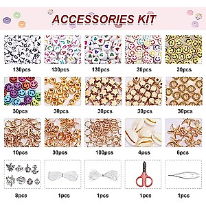 QUEFE 10560pcs 132 Colors Clay Beads Kit for Jewelry Making, Polymer Clay Beads with Charms for Bracelet Making and Gifts, Craft Set for Girls 8-12