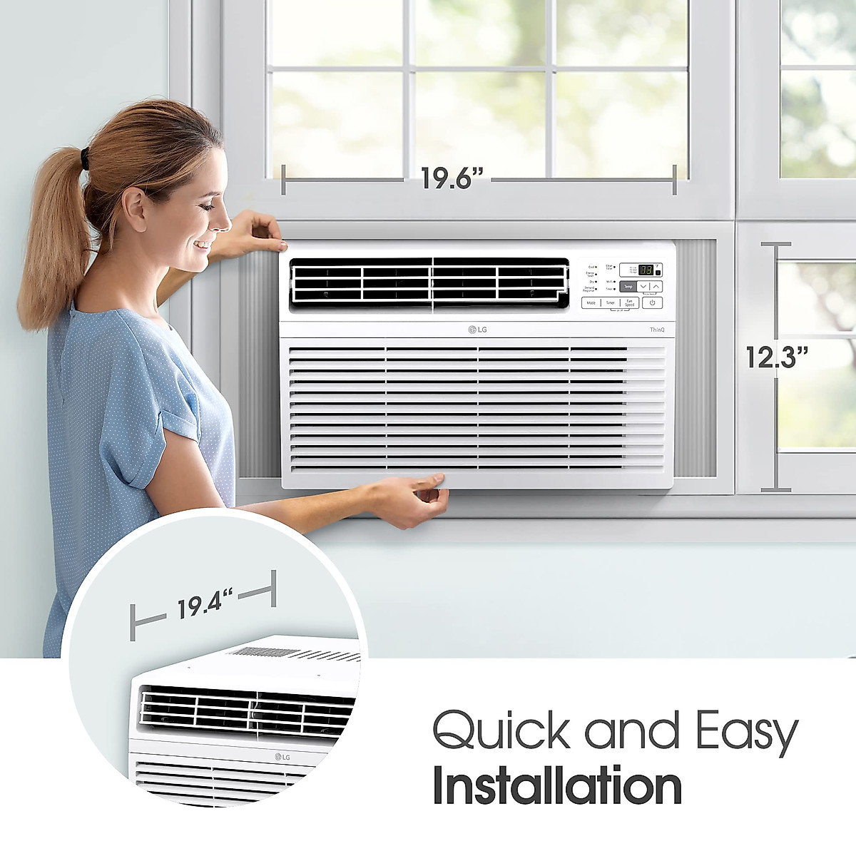 LG 10000 BTU Window Air Conditioners [2023 New] & 8000 BTU Window Air Conditioners 2023 New Remote Control WiFi Enabled App Ultra-Quite Washable Filter Cools 340 Sq. Ft