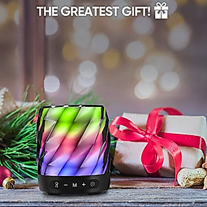 LFS Bluetooth Speaker with Lights, Portable Wireless Speaker, Powerful 20W Sound, IPX5 Waterproof, 7 Color Lights, 20H Playtime, Night Light Party Speakers, Perfect for Home, Outdoor, Holiday