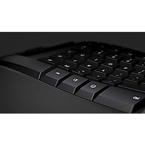 Microsoft Ergonomic Desktop - Black - Wired, Comfortable, Ergonomic Keyboard and Mouse Combo, with Cushioned Wrist and Palm Support. Split Keyboard. Dedicated Office Key.