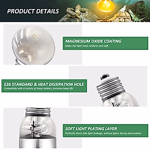 MIXJOY 2 Pack 100W Reptile Heat Lamp Bulb Full Spectrum UVA UVB Sun Light for Reptile and Amphibian Use