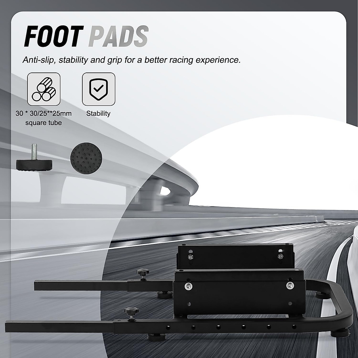 Marada Racing Rear Seat Stand Add-On Rear Half Chair Stand for Steering Wheel Stands to Racing Simulator Cockpit, Universal Bucket Frame Mount Bracket,49cm,No Seat