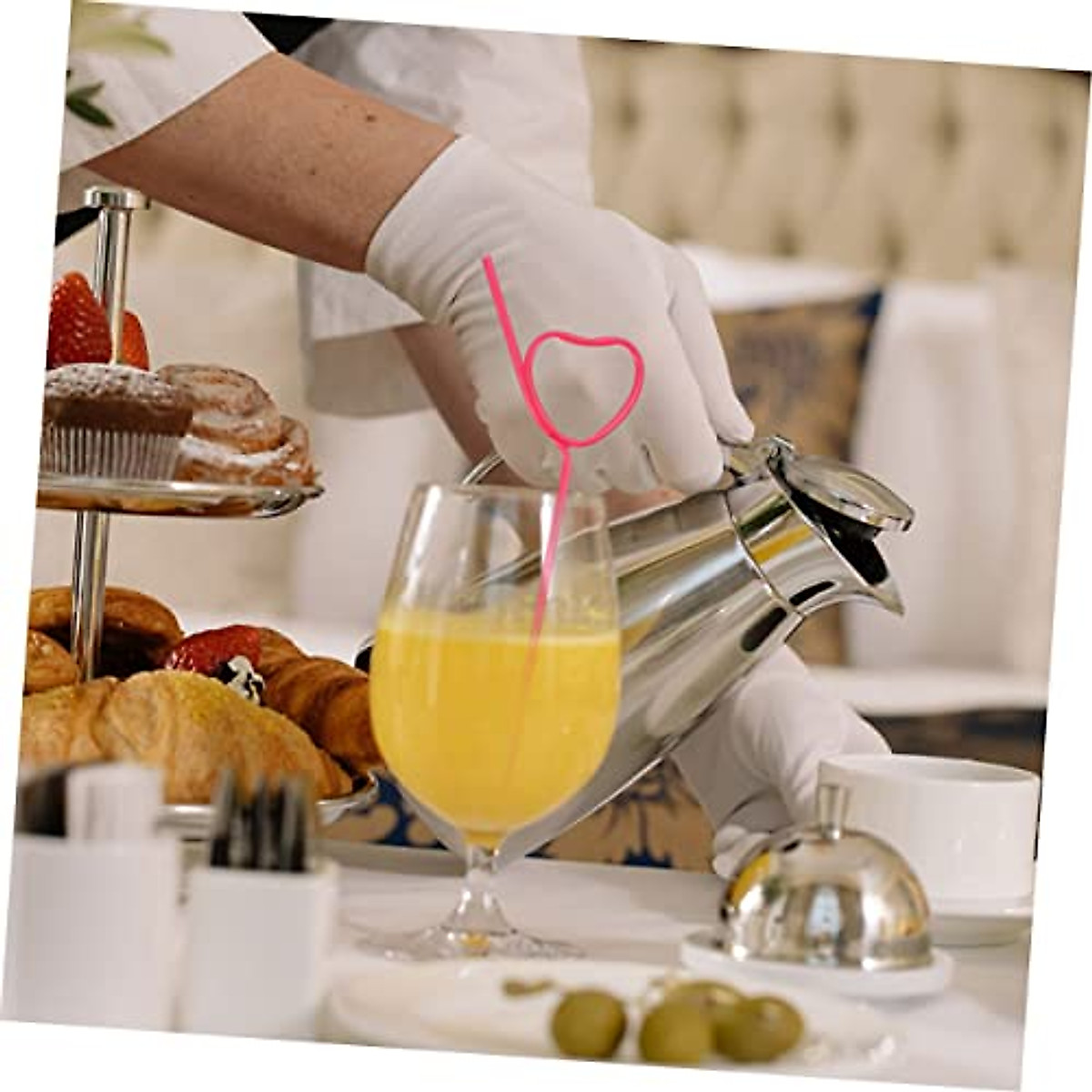 LALAFINA 25Pcs straw hawaiian decor coffee mug tumbler for disposable drinking stanly bridal shower favors the pet Home Supply Party Accessories Party Supply juice bent