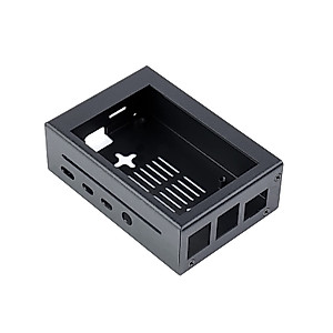 waveshare 3.5inch Display Aluminum Case for Raspberry Pi 4B, Compatible 3.5inch RPI LCD, with Heatsinks for Better Cooling, Precise Opening Design