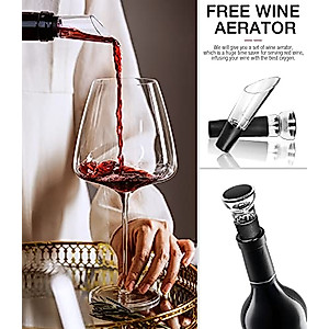 AOOE Red Wine Glasses Set of 4, Hand Blown Crystal Glasses-21 OZ,Large Burgundy Glasses- Light, Clear, Ultra-thin, Best for Wine tasting, Christmas, Anniversary, Birthday …