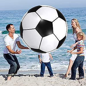 ELCOHO 60 Inch Inflatable Beach Ball Jumbo Inflatable Soccer Ball Pool Party Decoration Toy Beach Toy for Water Sports Games Party Supplies Family Gathering