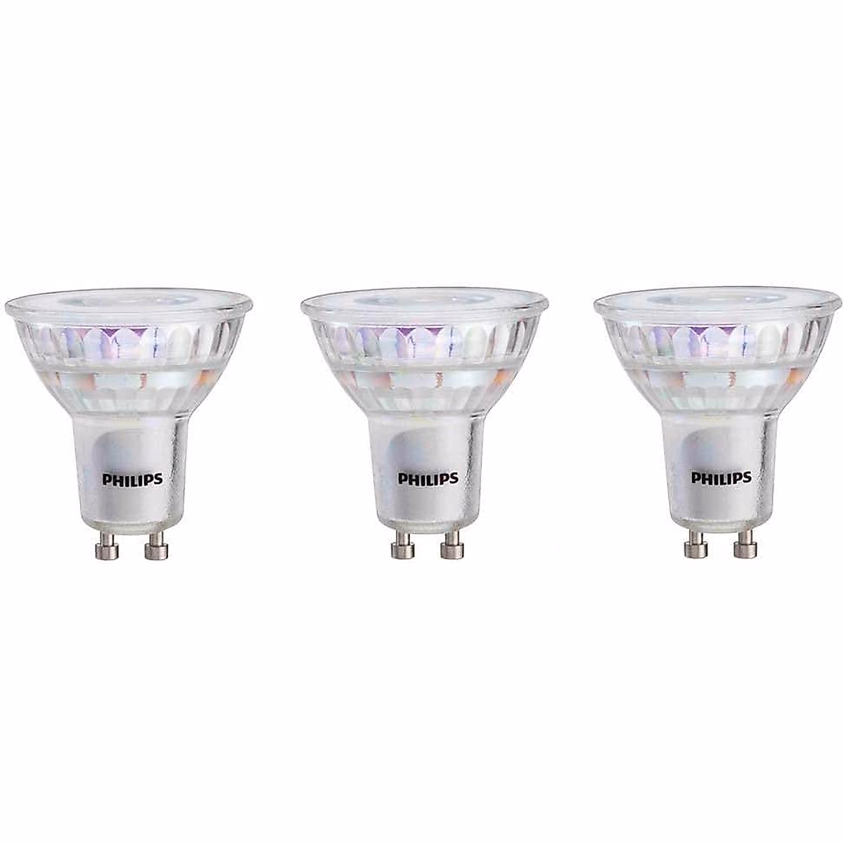 PHILIPS LED Flicker-Free GU10 Bulb, 250 Lumen, Bright White Light (3000K), 3W=35W, Title 20 Certified, 3-Pack