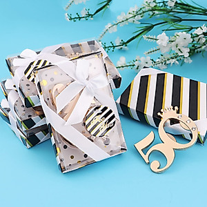 24 Pack 50th Birthday Party Favors Bottle Opener-Black and Gold 50th Birthday/Wedding Anniversary Party Souvenir Keepsake for Guest,50 Birthday Party Decor Supplies (Black 50, 24)