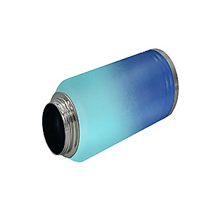 Personalized Bottle 20 oz with Straw Cyan Blue Ombre Custom Laser Engraved Stainless Steel Vacuum Insulated Sport Bottle with Name