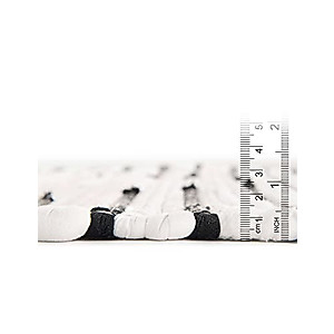 Unique Loom Chindi Cotton Collection Area Rug - Briah (2' 7" x 13' 1" Runner, White/ Black)