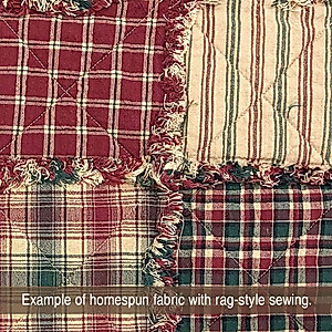 40 Rustic Christmas Charm Pack, 6 inch Precut Cotton Homespun Fabric Squares by JCS