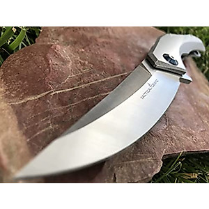 TACTICAL GEARZ Pocket Knife for EDC! Stonewashed Stainless Steel Handle! D2 Steel Blade! Includes Sheath! (Triton S)