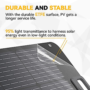 Power Queen 100W Portable Solar Panel for Power Station Generator, IP67 Foldable Solar Panel with MC4, Solar Charger with Adjustable Kickstands