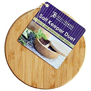 Totally Bamboo Salt Keeper Duet Salt and Pepper Bowl, Salt Cellar and Storage Box with Two Compartments, Magnetic Swivel Lid