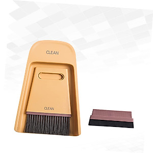 SOESFOUFU 1 Set Cage Cleaner Desktop Cleaning Broom Soft Bristle Broom Cleaning Brushes for Household Use Mini Broom Dustpan Keyboard Cleaning Brush Household Cleaning Yellow