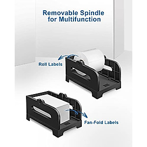 POLONO Label Printer, PL420 4x6 Thermal Printer, High-Speed Shipping Label Printer, Commercial Direct Thermal Printer, Label Holder, Thermal Label Holder for Fan-Fold and Roll Labels