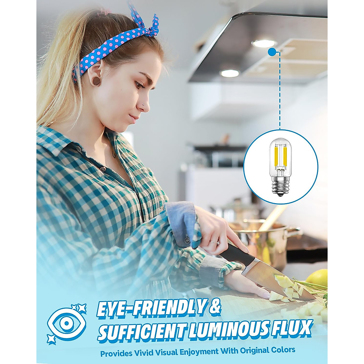 TobeBright Microwave Light Bulbs Under Hood 4W 120V - 400LM E17 LED Under Hood Appliance Bulb 40W Equivalent - Non-Dimmable Daylight 6000K Use for Oven,Refrigerator,Range Hood,Stove, 2pcs