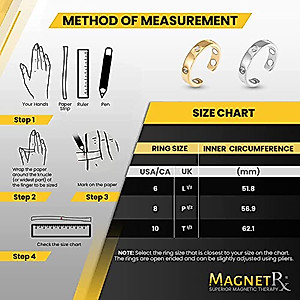 MagnetRX® Magnetic Ring Women - Elegant Crystal Ring - Magnet Rings Women (Silver | Ring Size: 8)