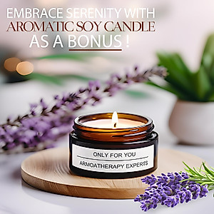 AMARIGE - Eau De Toilette Spray 3.3 oz - Gift Set Pack With Lavender Soy Candle, Car Air Fresheners, and Empty Travel Perfume Atomizer