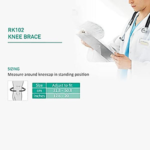 OPPO RK102 Adjustable Knee Brace with Stays- Breathable Neoprene - Supports Injured Knee and Relieves Pain (Black, One Size) Pack of 1