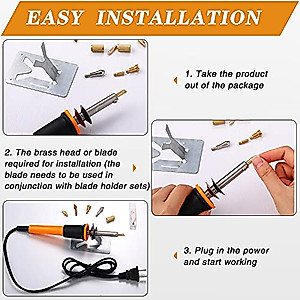 30 Pieces Electric Hot Knife Cutter Tools Multipurpose Stencil Cutter Wood Burning Tool for Cutting Carving Soft Thin Foam Cloth Cutter