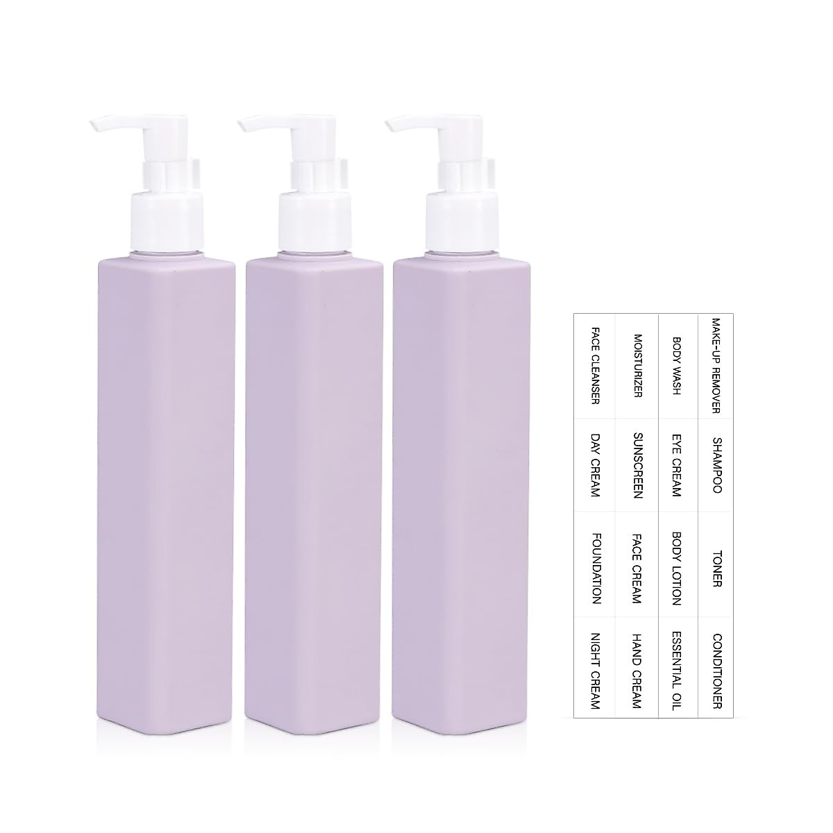 UMETASS 8 oz Leak Proof Shampoo and Conditioner Bottle, Refillable Plastic Shampoo Bottles for Bathroom, Kitchen, Hotel, Large Shampoo and Conditioner bottles(no flip caps)