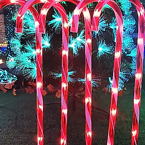 ZYPNB Christmas Candy Cane Pathway Lights,New Year Holiday Lights Outdoor Garden Christmas Decorations for Home Xmas Candy Cane Light