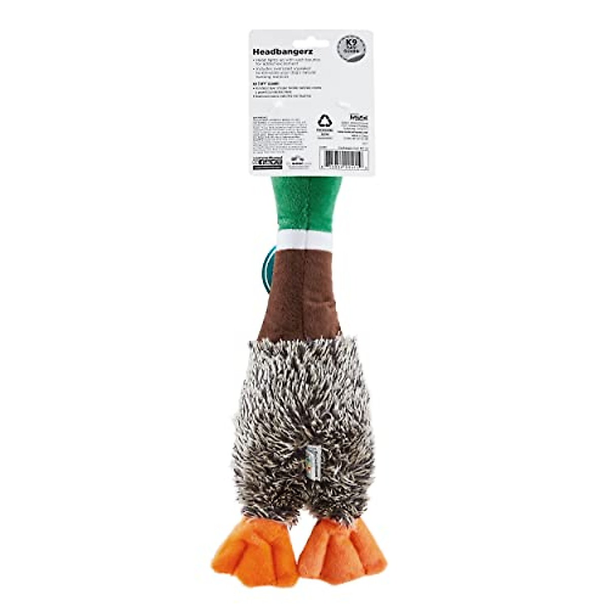 Charming Pet Headbangerz Duck Plush Squeaky Light-Up Dog Toy