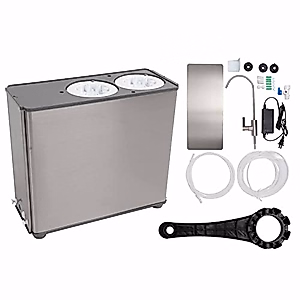 Stainless Steel Water Purifier, 600 Gallons Daily Rate 4 in 2 Tankless 80W Reverse Osmosis Water Purifier 1.5:1 Pure Waste Ratio Industrial for Home(US Plug 100‑240V)