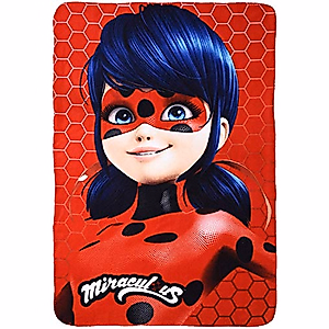 Miraculous Lady Bug Portrait Fleece Blanket 100 x 140 cm (39.5" X 55") Red