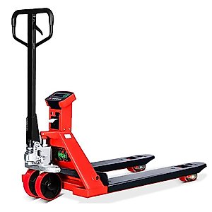 JIN YANG HU Pallet Jack Forklift with Detachable Build-in Scale, 6600lbs Capacity Weighing Scale Jack Stacker with Self-Adhesive Printer, Heavy-Duty Industrial Scale Pallet Jack Truck (45"X27" Forks)