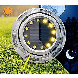 inBEKEA 1 Pcs Solar Underground Light Solar Buried Inground Light Outdoor Floor Lamp IP65, Waterproof for Courtyard Lawn Tile Garden (Warmes Licht + Buntes Licht)