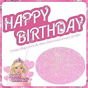 Girl Cake Topper Set, Happy Birthday Cake Toppers, Heart Party Supplies Favor Cake Decorations Pink Party Girly Set