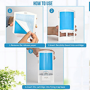 Flying Insect Trap, Indoor Plug-in Fly Trap for Home, Mosquito Killer Indoor Gnat Moth Catcher with Night UV Light, Mosquito Attractant Fly Bug Zapper for Home, Office (2 x Devices & 8 x Refills)