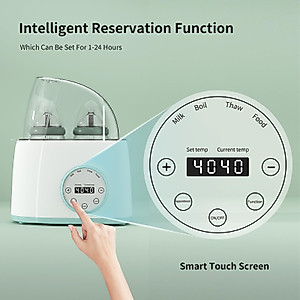 NIYE Double Bottle Warmer for Breastmilk Baby Bottle Warmers for All Bottles for Travel Portable Milk Warmer On The Go,Heating,Thawing&Boiling, Accurate Temperature Adjustment, 24h Constant Mode